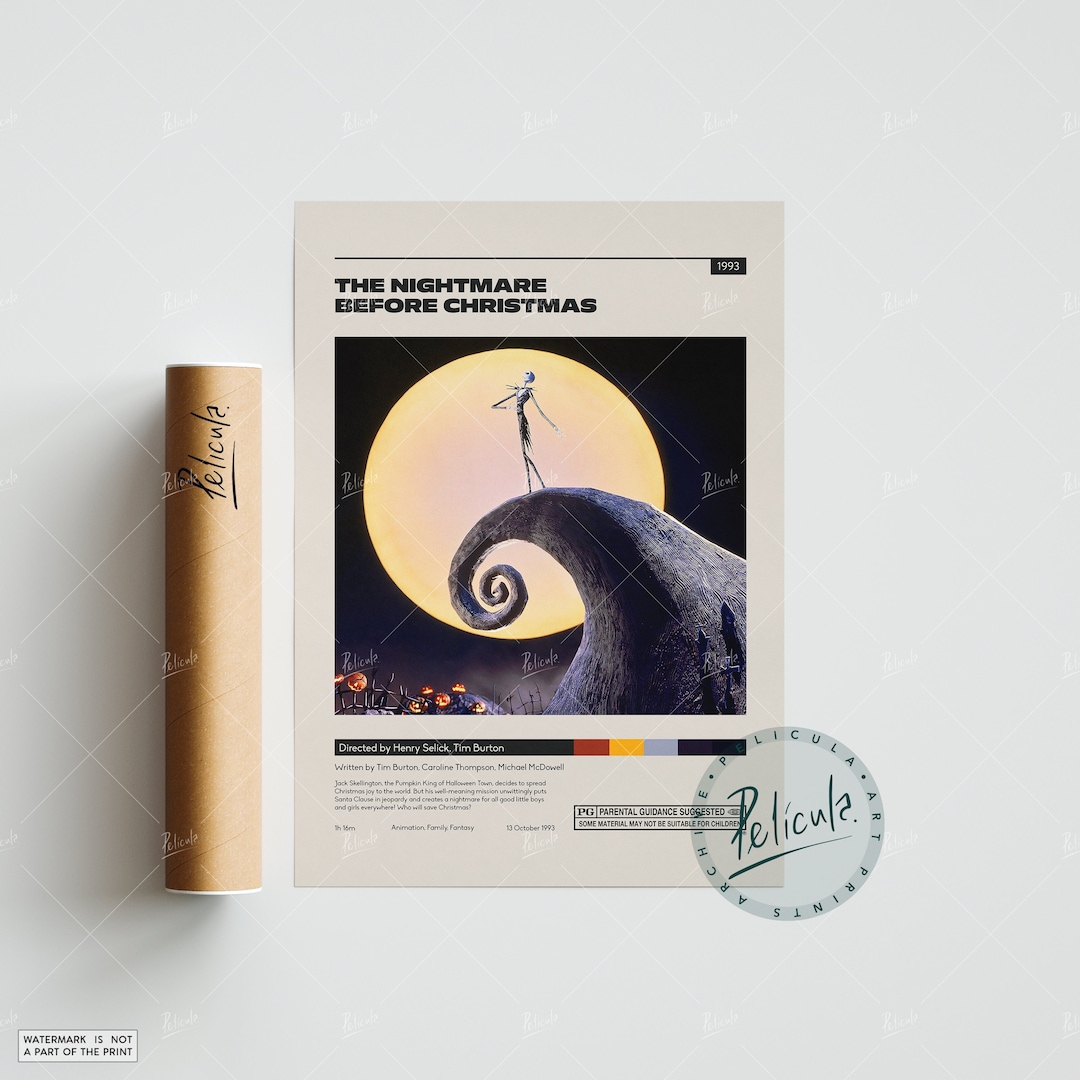 The Nightmare Before Christmas Tim Burton Minimalist Movie Poster ...
