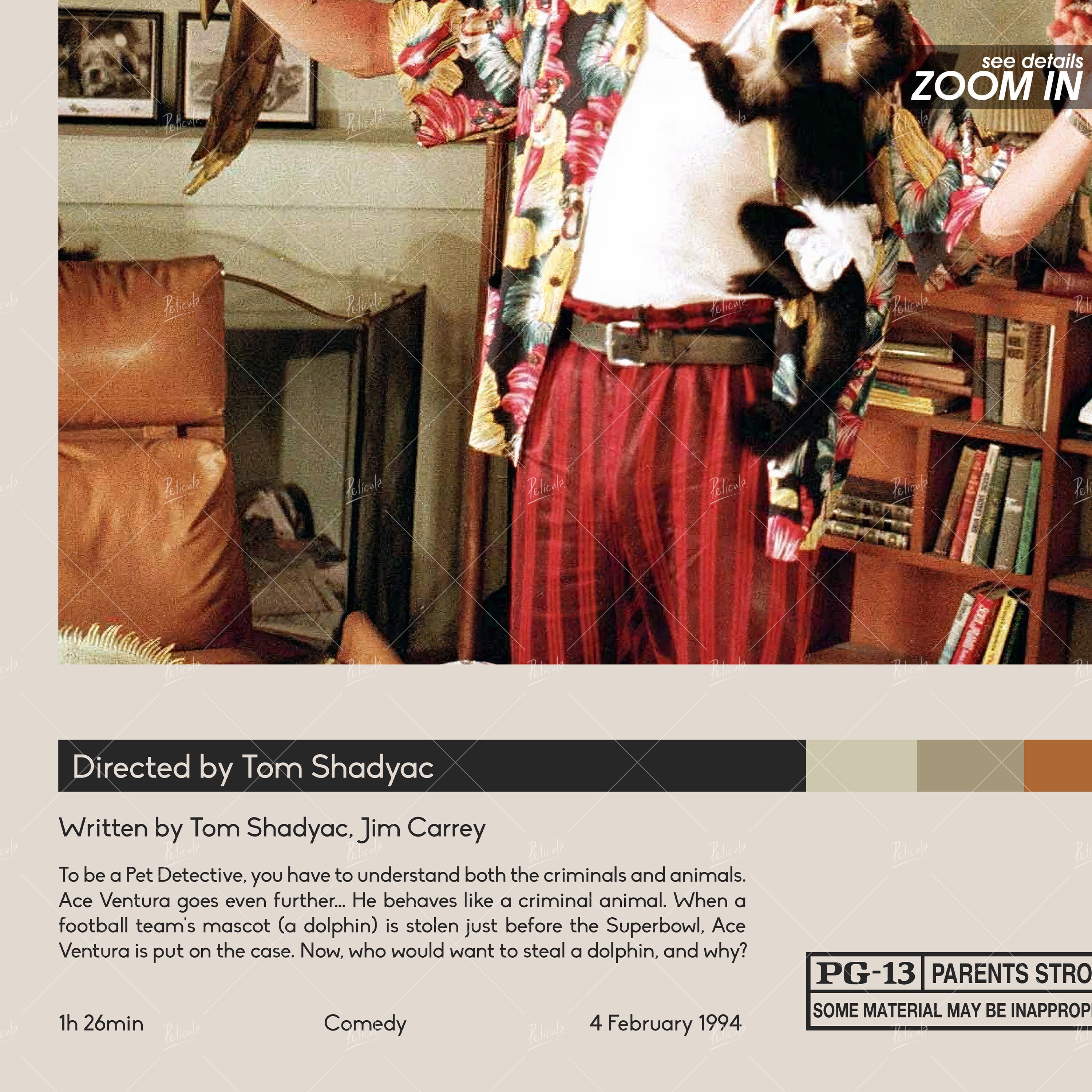 Ace Ventura: Pet Detective Tom Shadyac Minimalist Movie Poster Vintage ...