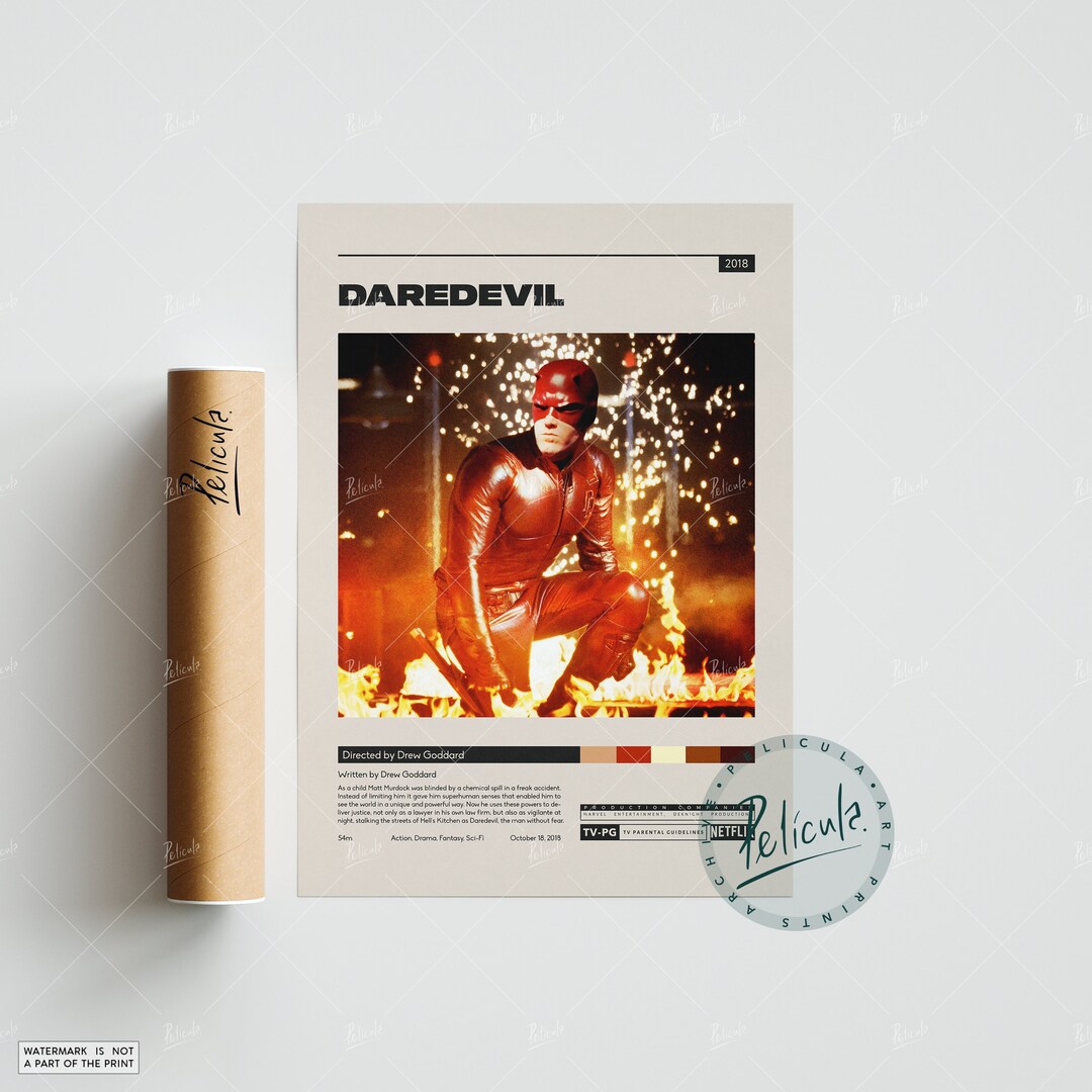 Daredevil Poster Drew Goddard Minimalist Movie Poster Vintage Retro Art ...