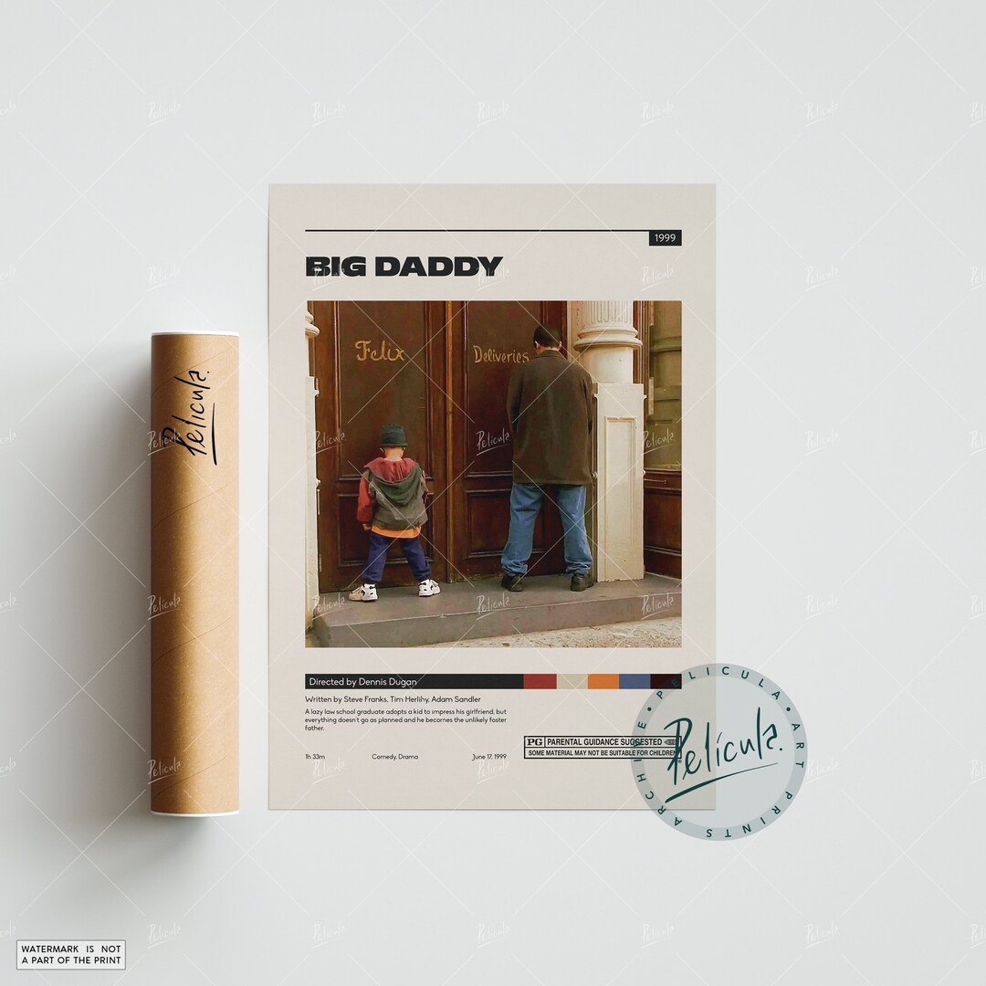 Big Daddy Poster Dennis Dugan Minimalist Movie Poster Vintage Retro Art Print Custom Poster Wall ...