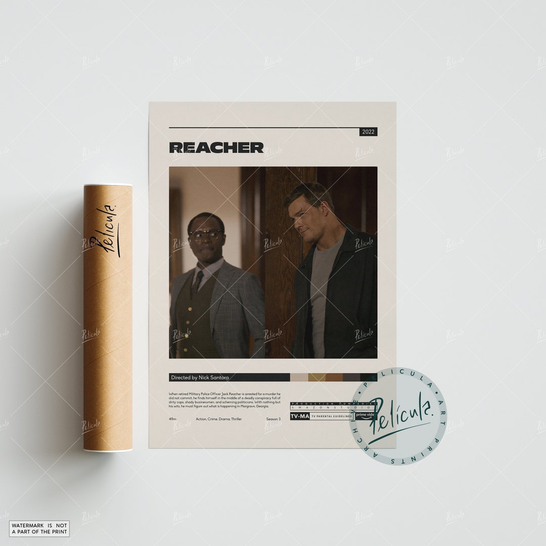Reacher Poster Nick Santora Minimalist Tv Series Poster Vintage Retro ...