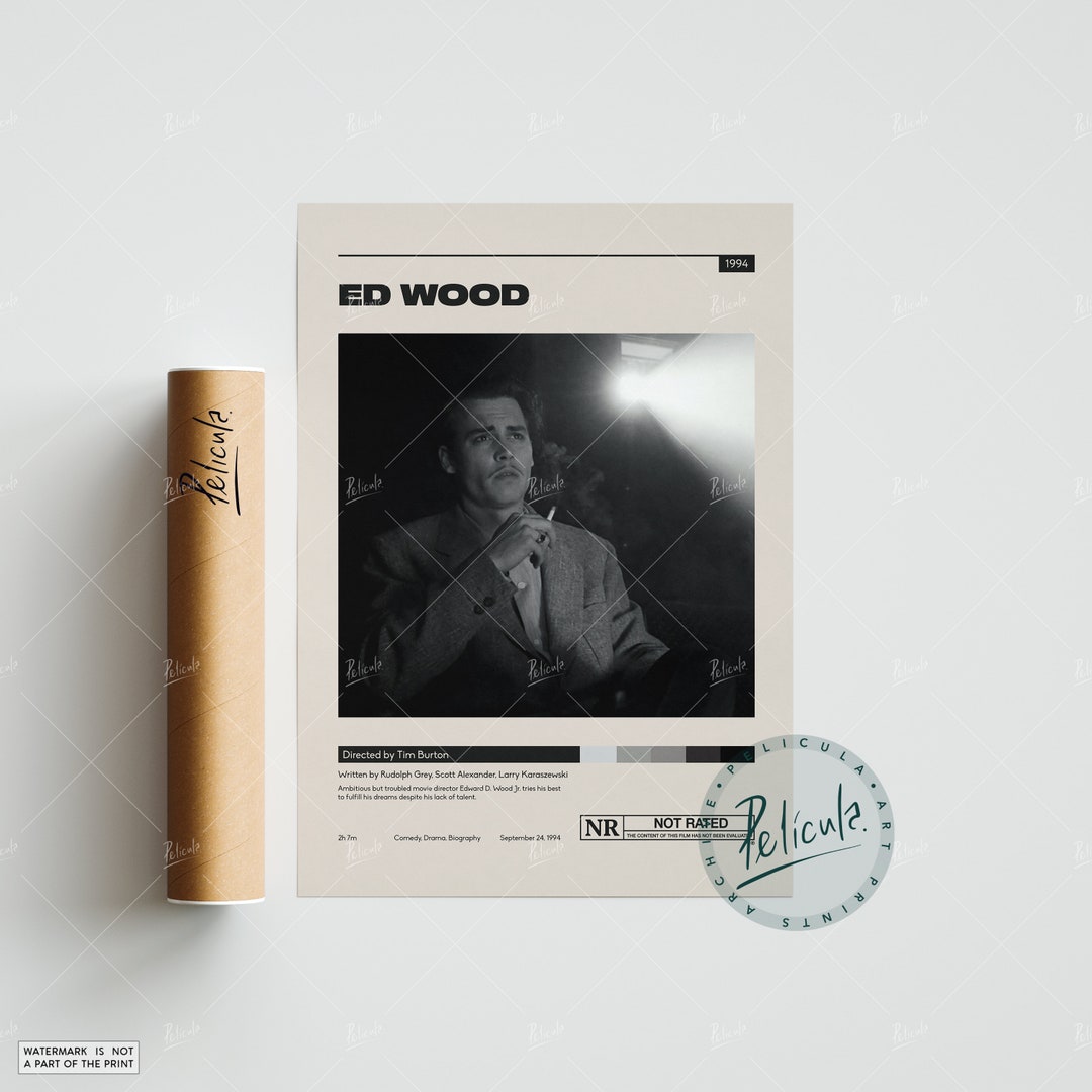 Ed Wood Poster Tim Burton Minimalist Movie Poster Vintage Retro Art ...