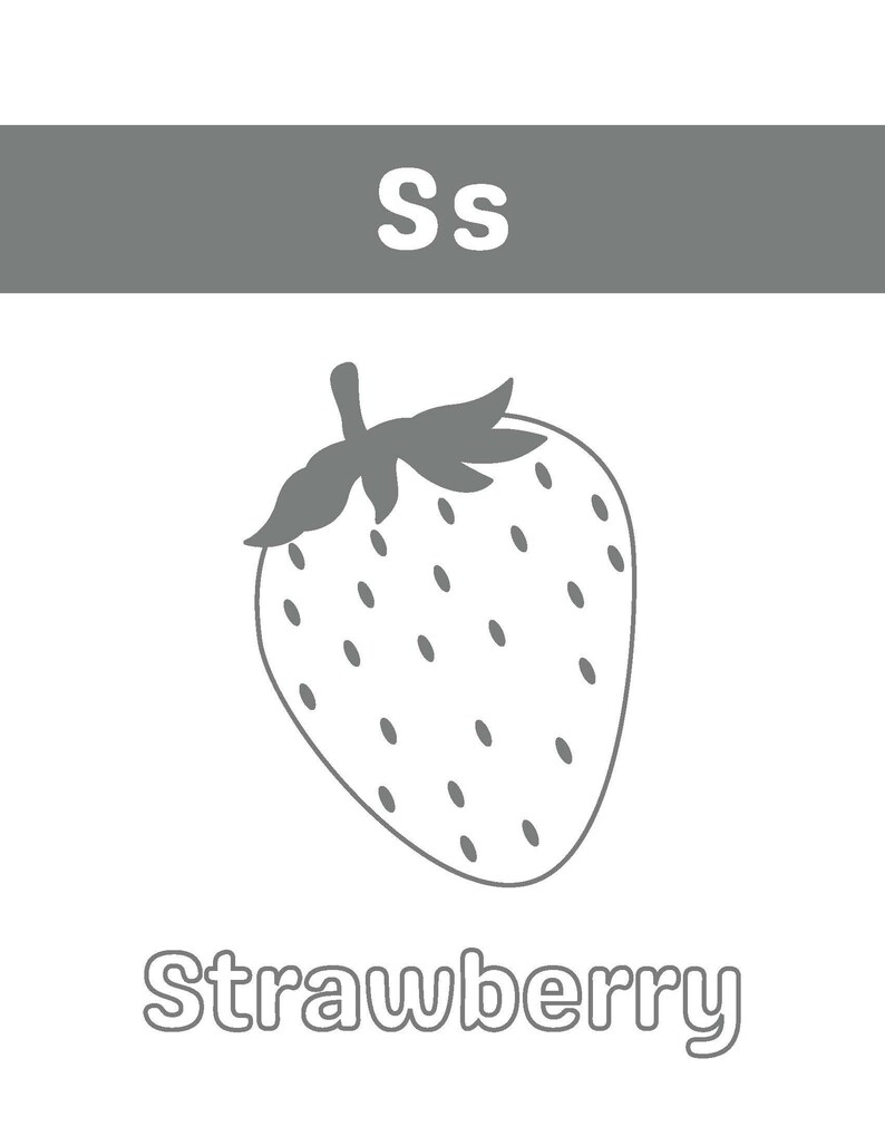 Printable Alphabet A to Z Coloring Book Pages - Etsy