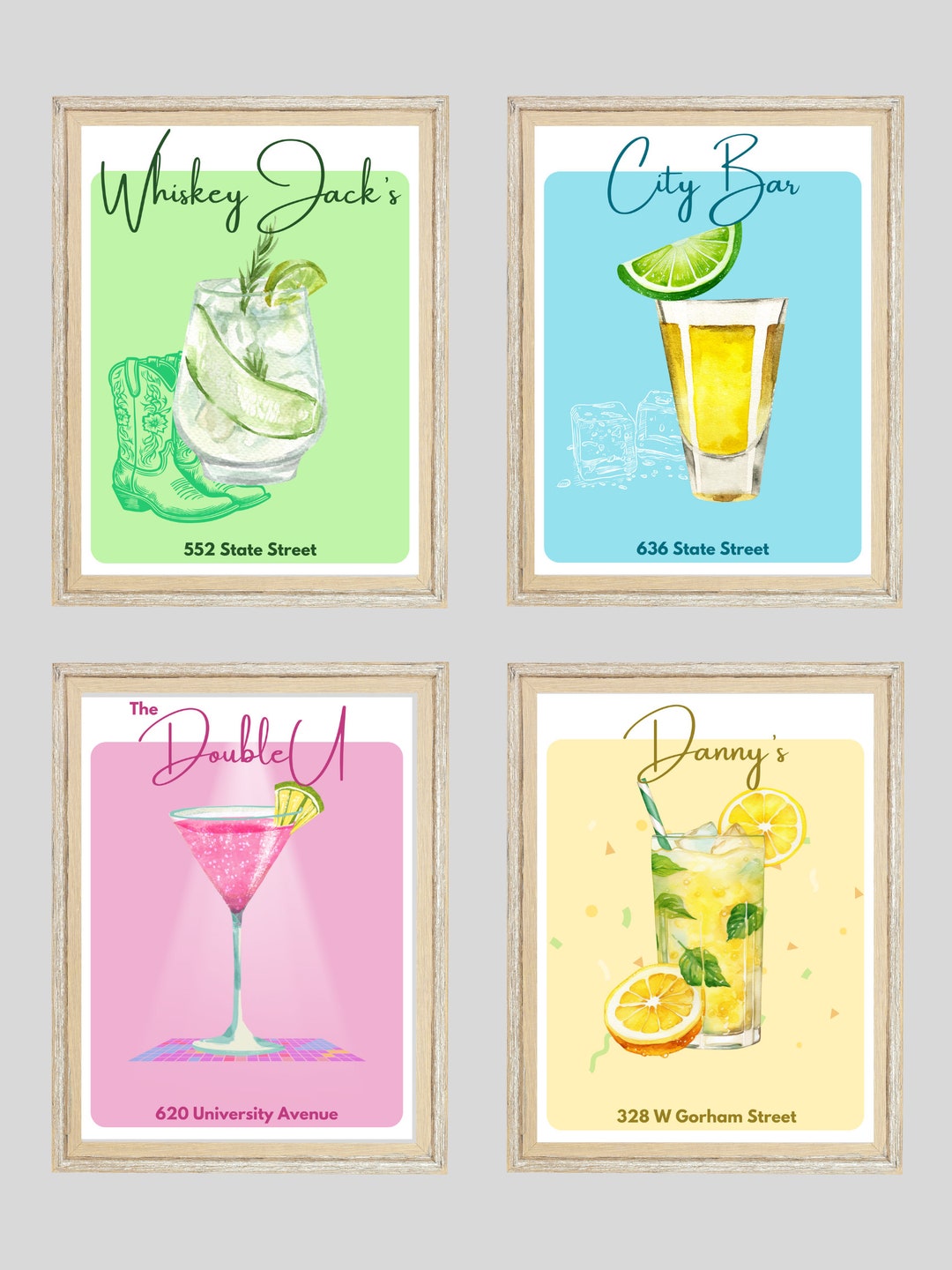 UW Madison Bar Posters - Etsy