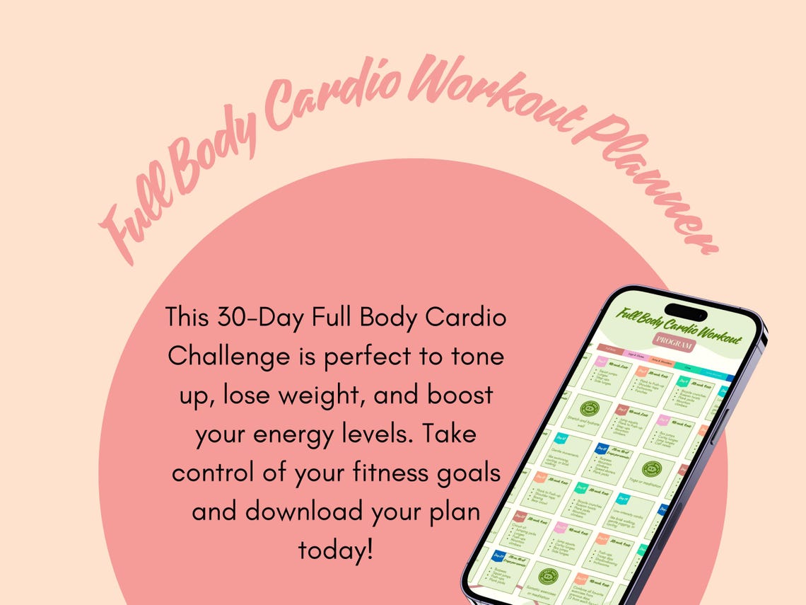 30 Day Full Body Cardio Workout for Women, Fitness Plan for Beginners ...