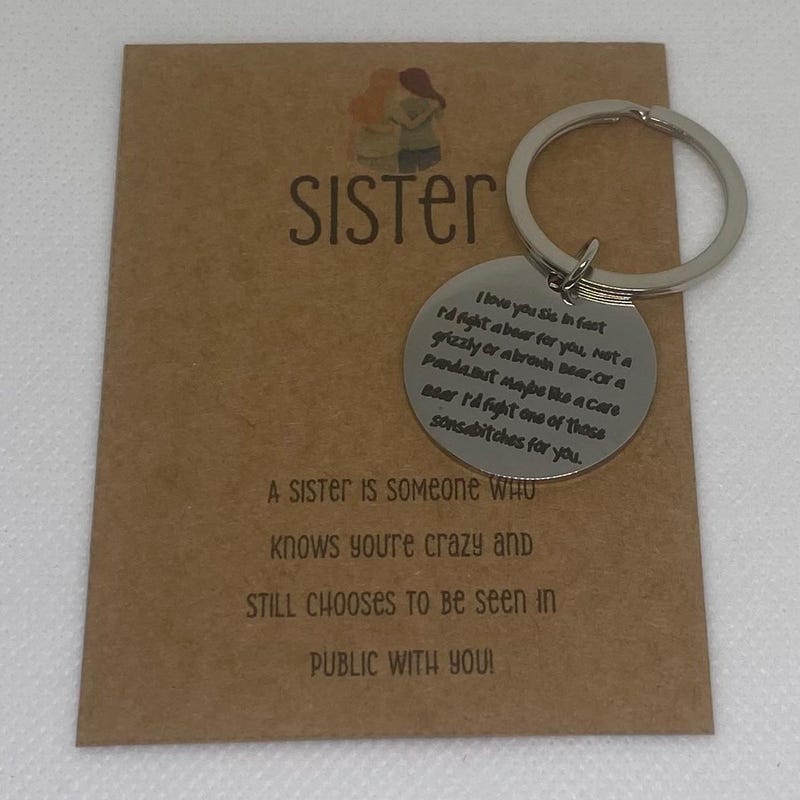 Sister Keychain - Etsy