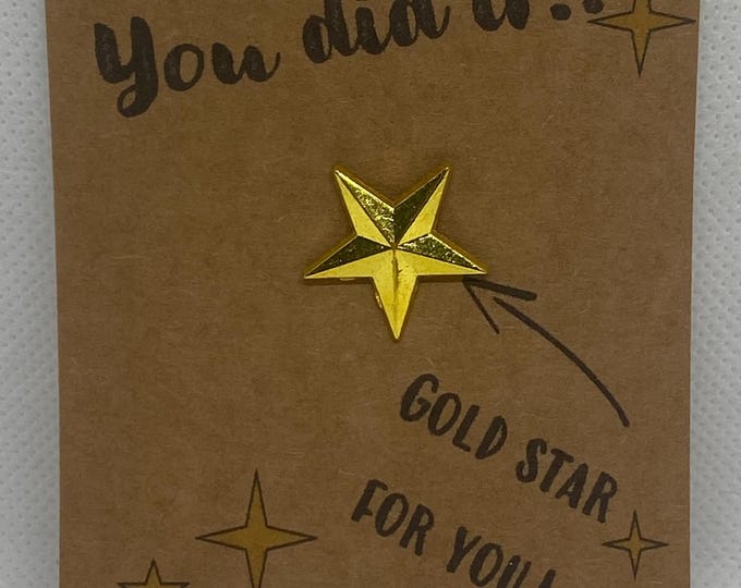 You Did It! Gold Star Pin Badge - Etsy