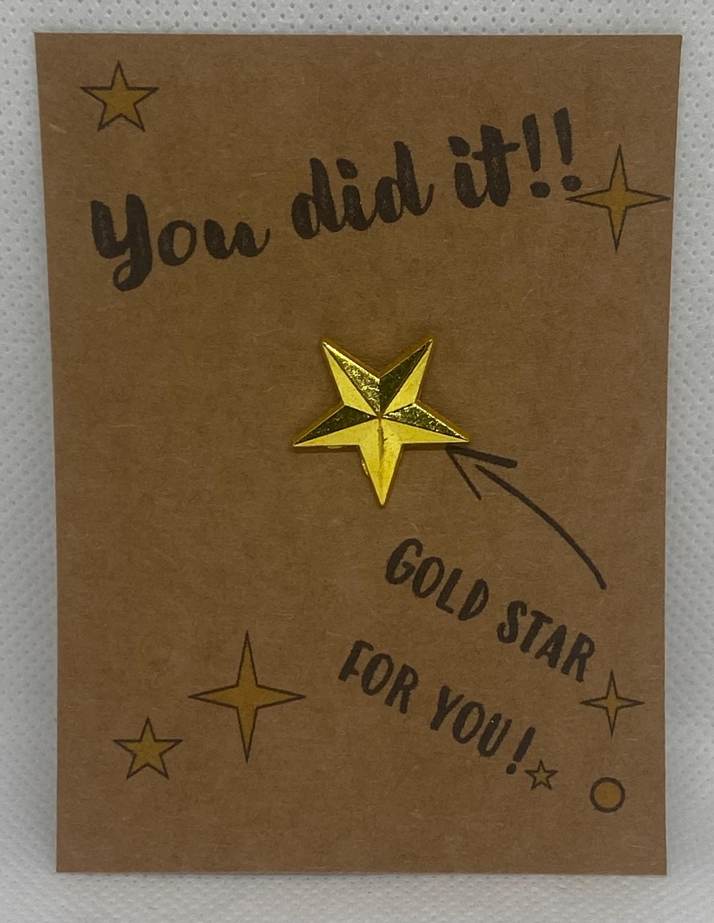 You Did It Gold Star Pin Badge - Etsy