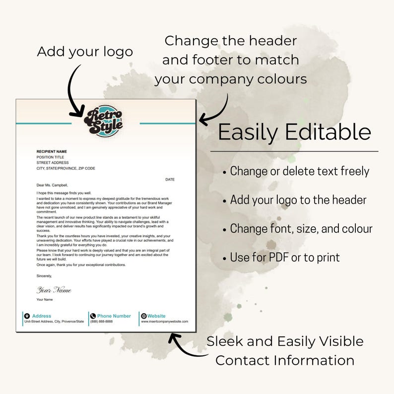 Letterhead Template | Professional, Modern, and Colourful Letterhead ...