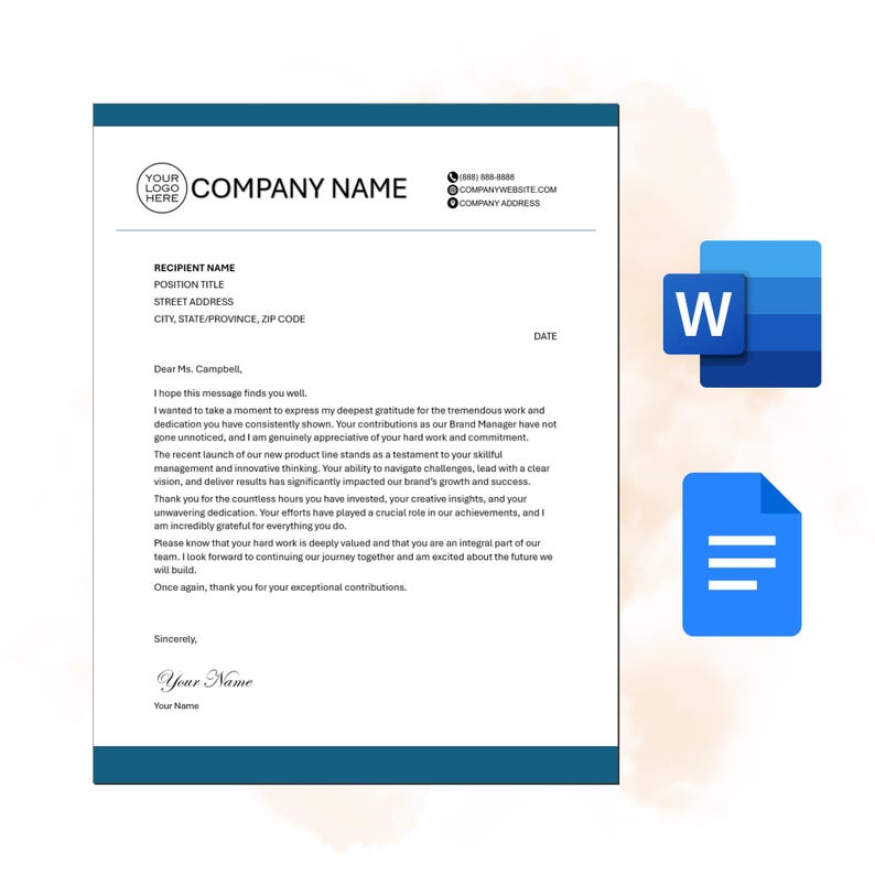 Letterhead Template | Professional and Modern Letterhead | Microsoft ...