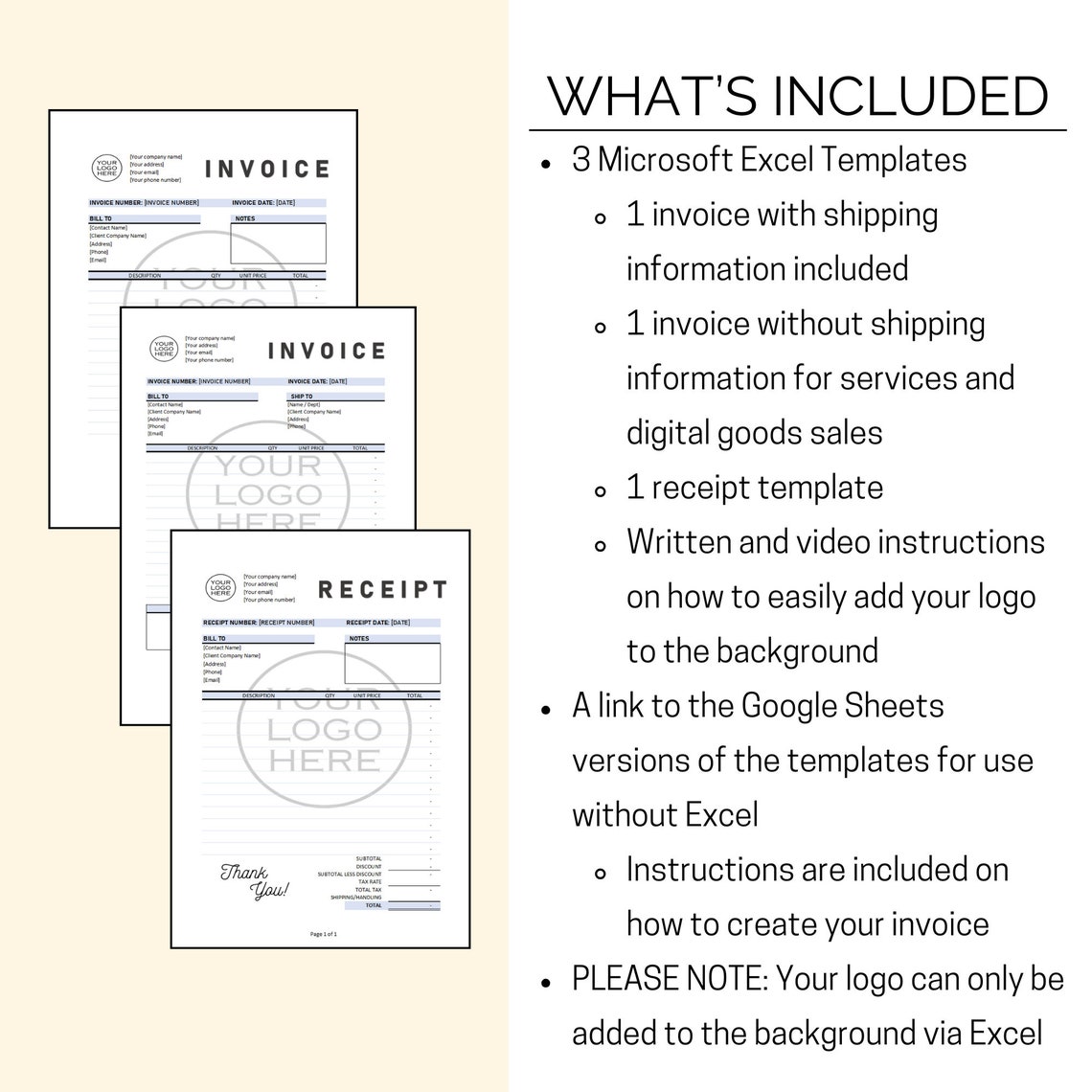 Invoice Template and Receipt Template Bundle | Modern, Editable ...