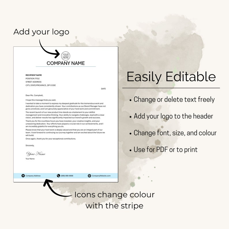 Letterhead Template | Professional and Modern Letterhead | Microsoft ...