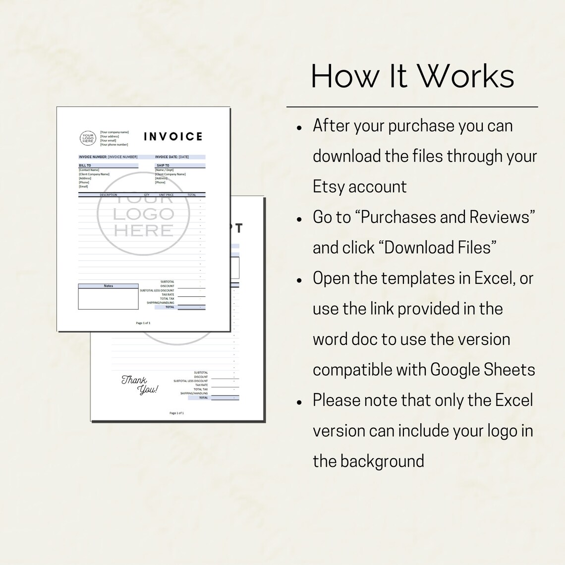 Invoice Template and Receipt Template Bundle | Modern, Editable ...