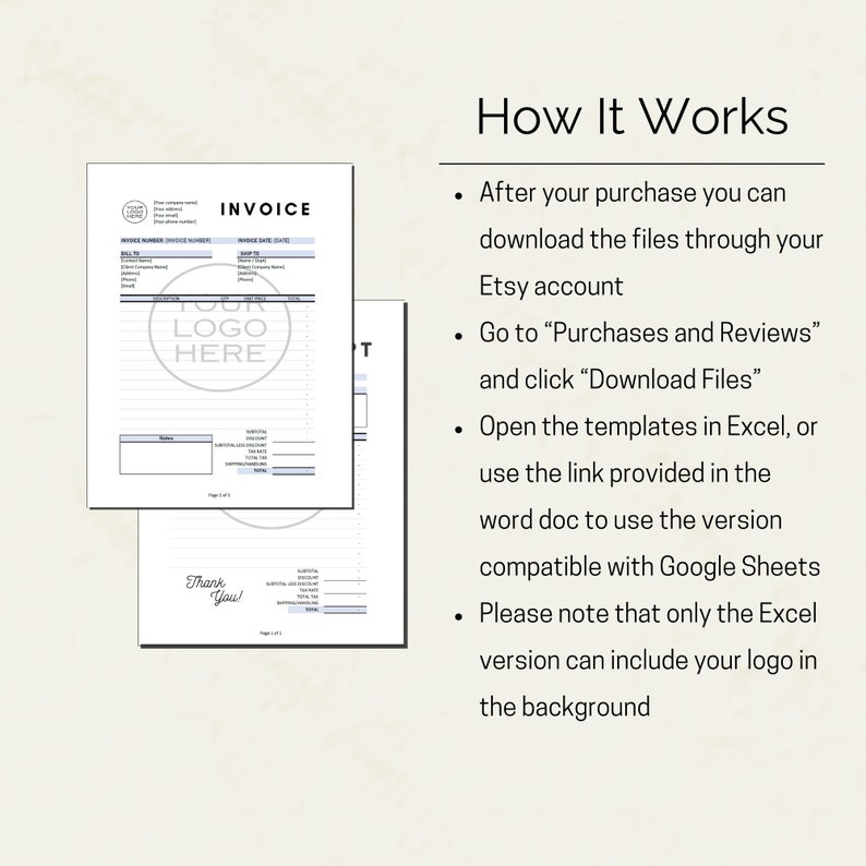 Invoice Template and Receipt Template Bundle | Modern, Editable ...