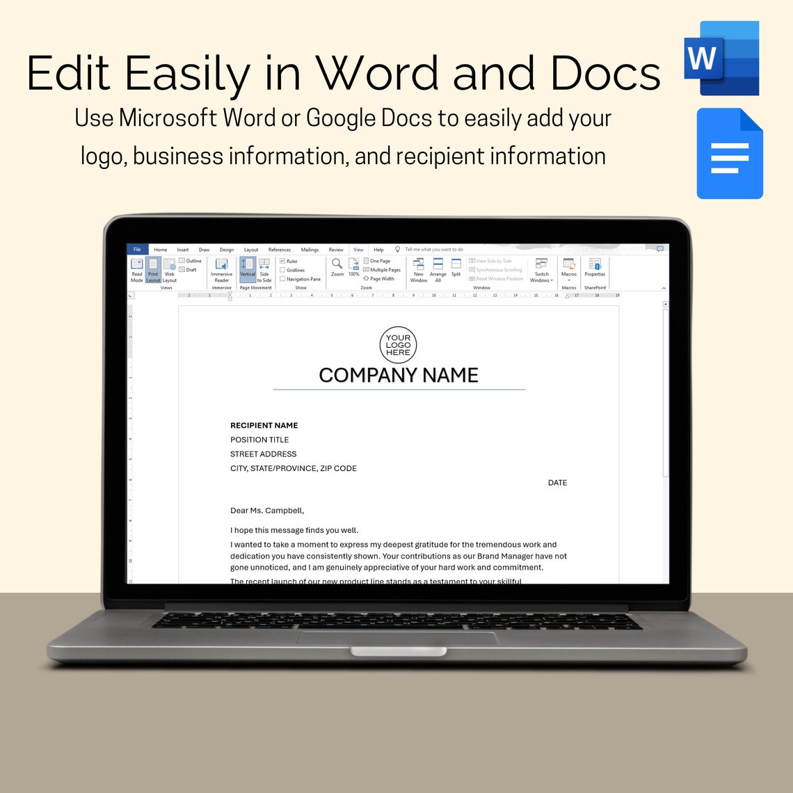 Letterhead Template | Professional and Modern Letterhead | Microsoft ...