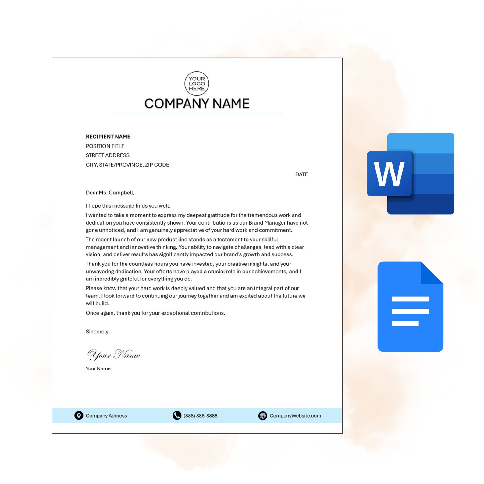 Letterhead Template | Professional and Modern Letterhead | Microsoft ...