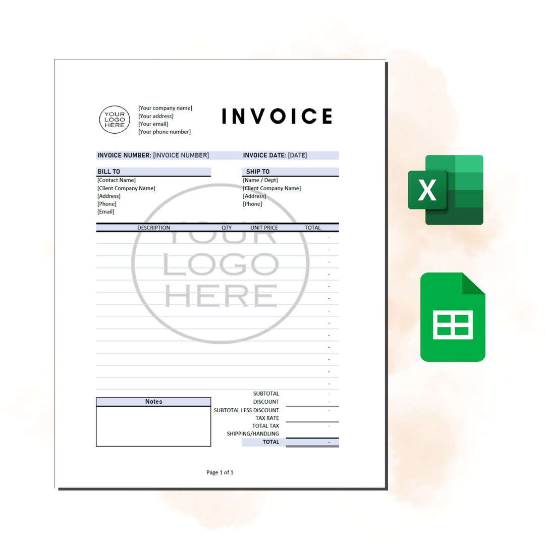 Invoice Template and Receipt Template Bundle | Modern, Editable ...