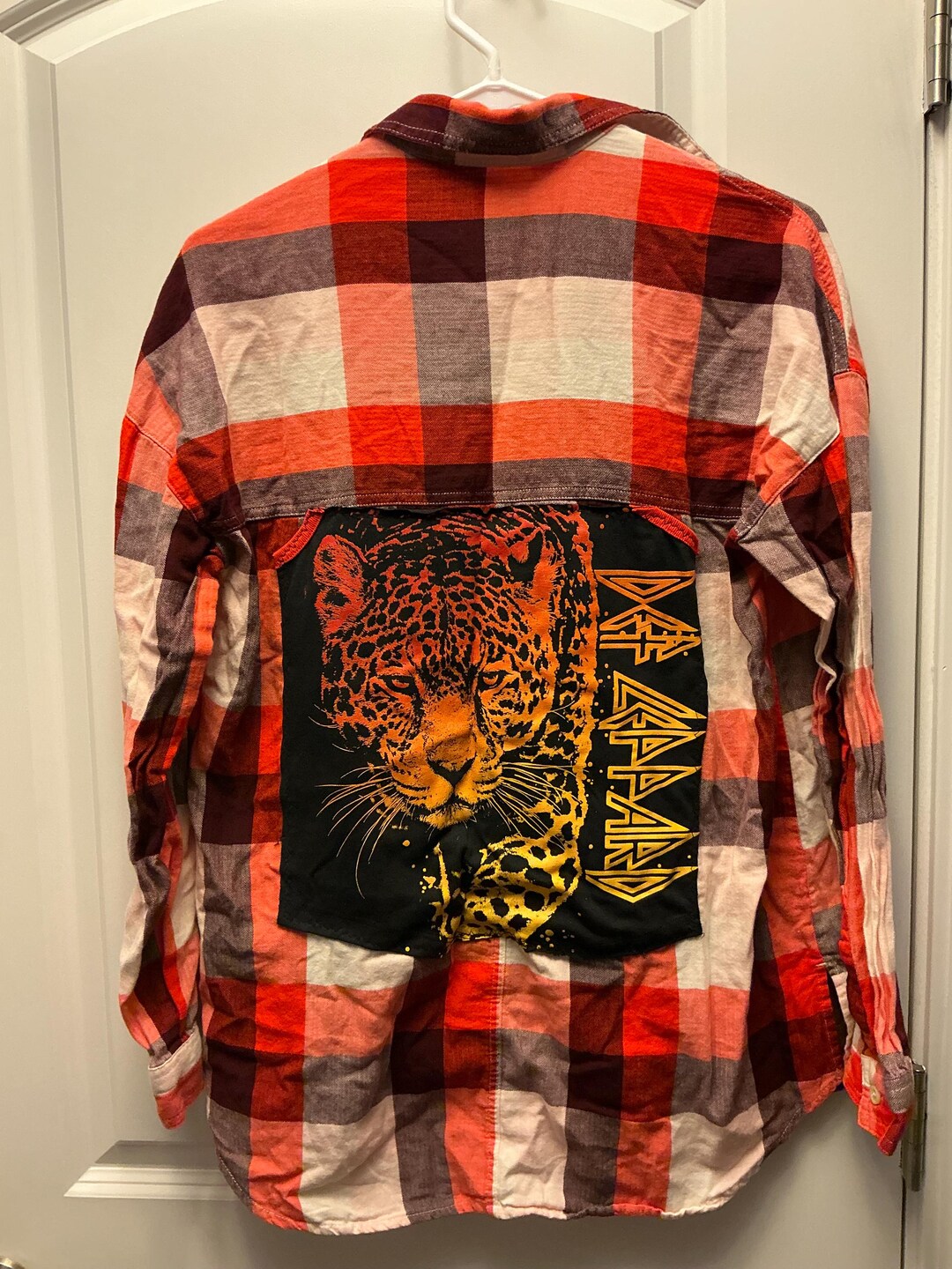 Up-cycled Flannel- Def Leppard - Etsy