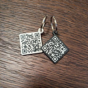 Customizable QR Code Keychain Personalized 3D Printed Keychain for ...