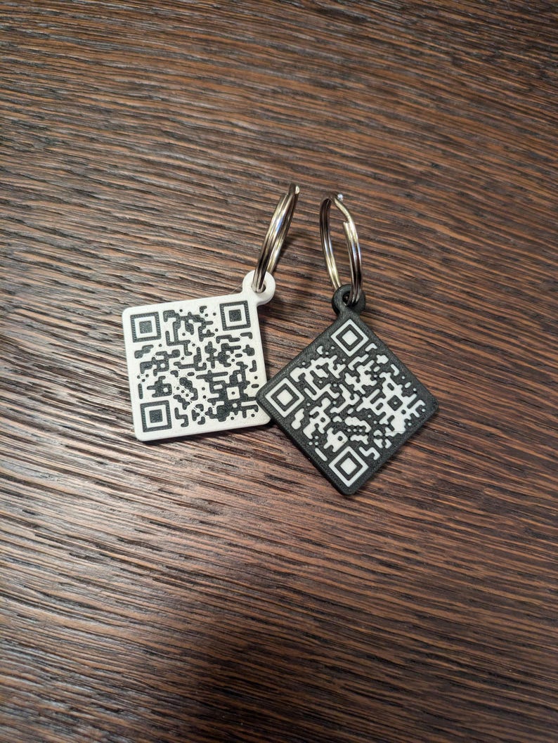 Customizable QR Code Keychain Personalized 3D Printed Keychain for ...