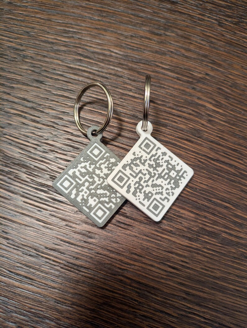 Customizable QR Code Keychain Personalized 3D Printed Keychain for ...