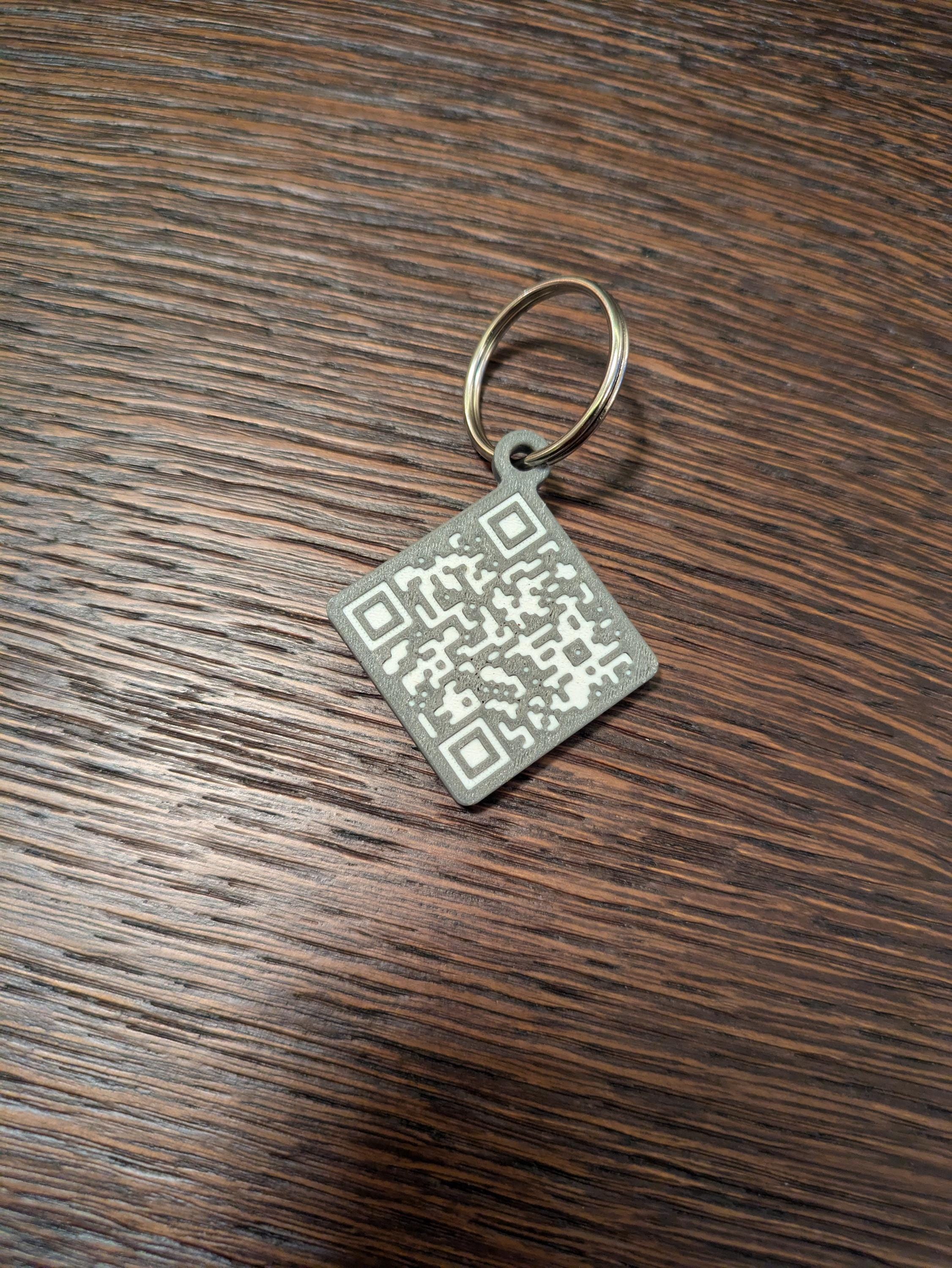 Customizable QR Code Keychain Personalized 3D Printed Keychain for ...