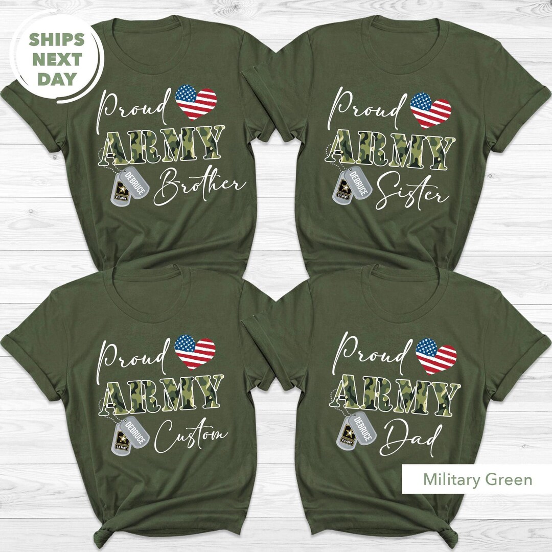 Proud Army Family Shirts, Cool USA Army Dad Custom T-shirt, Custom Army ...