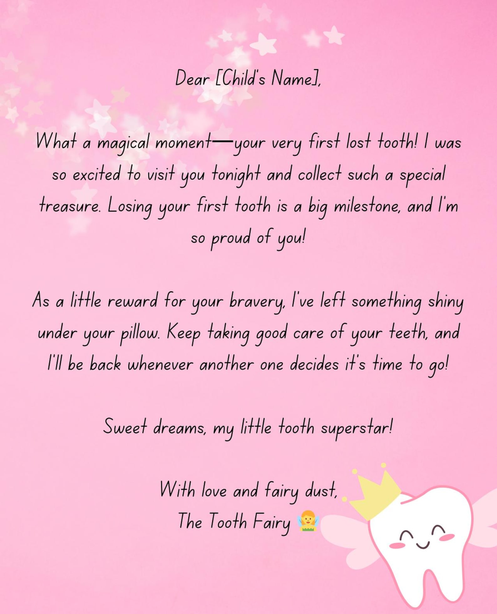 Tooth Fairy Note - Etsy