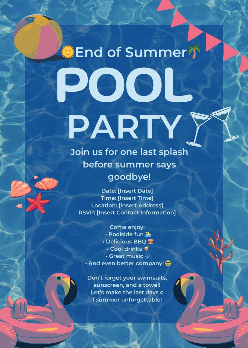 End of Summer Party Invitation - Etsy