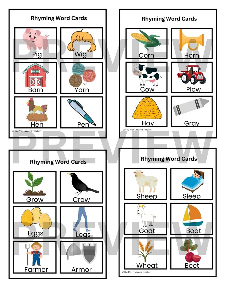 On the Farm Rhyming, Crafts, Activities, and Patterns - Etsy