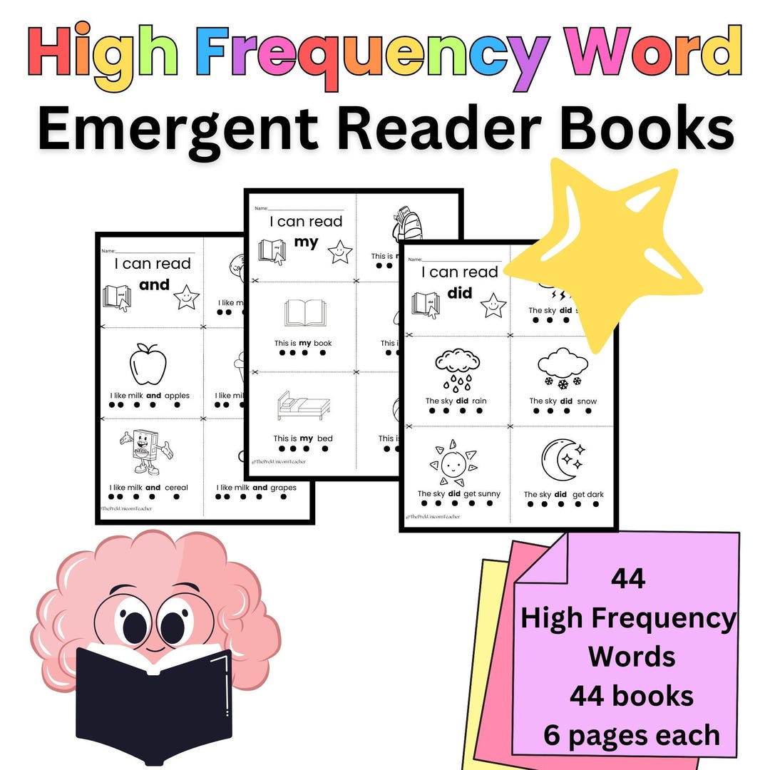 High Frequency Word-emergent Reader Books - Etsy