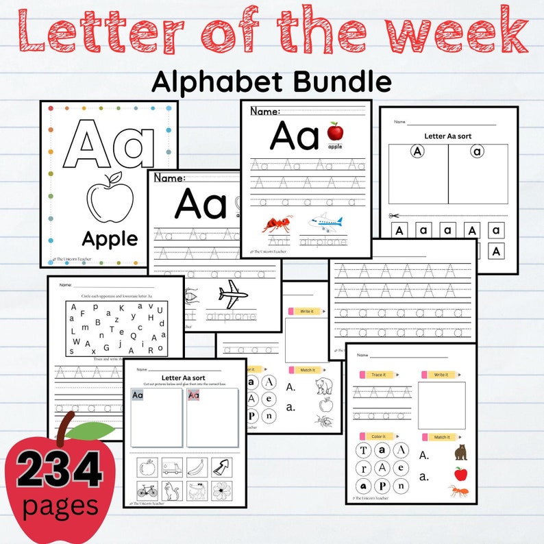 Letter of the Week Alphabet Journal - Etsy