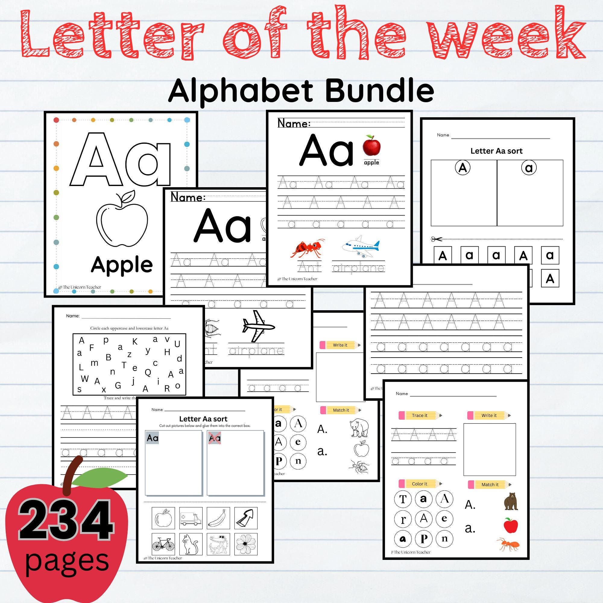 Letter of the Week Alphabet Journal - Etsy