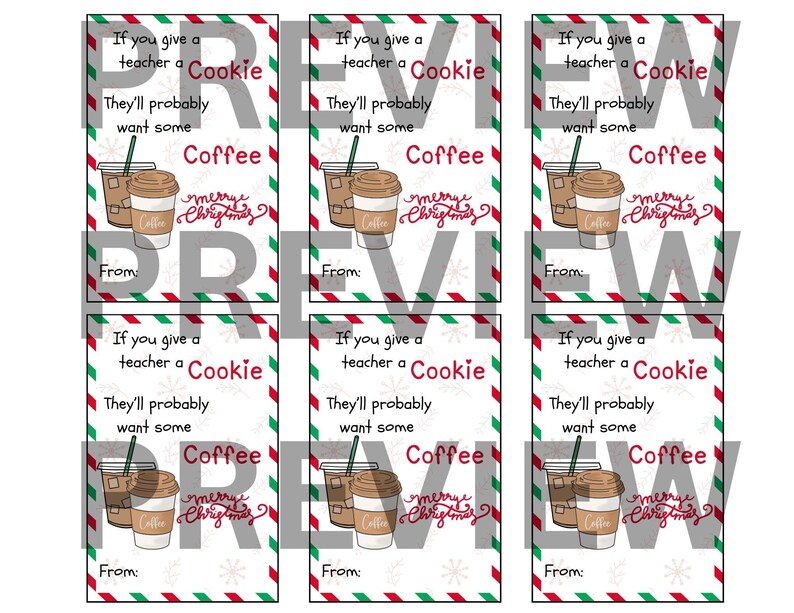 Coffee Themed Teacher Gift Tags - Etsy
