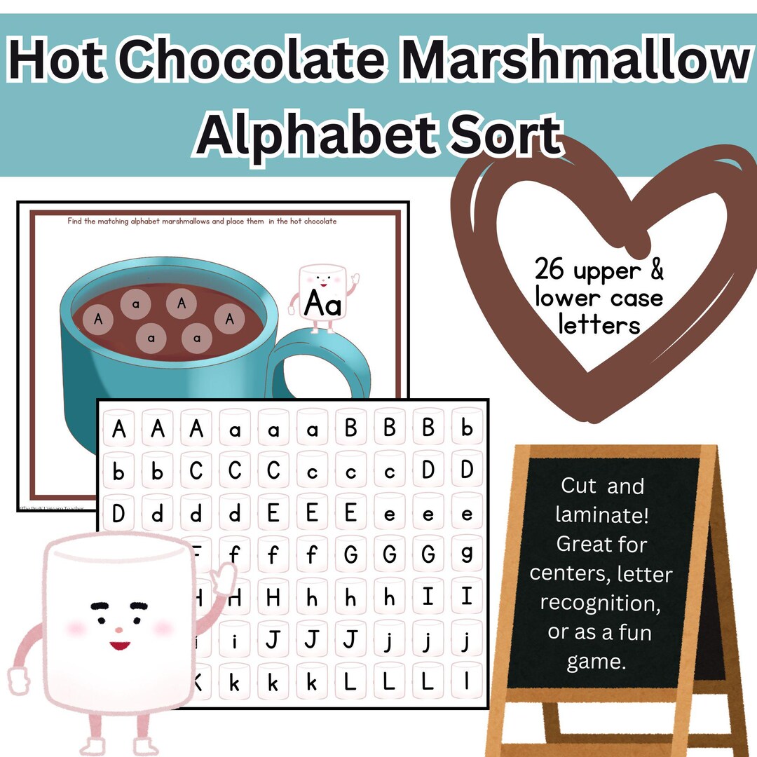 Hot Chocolate Marshmallow Alphabet Sort - Etsy