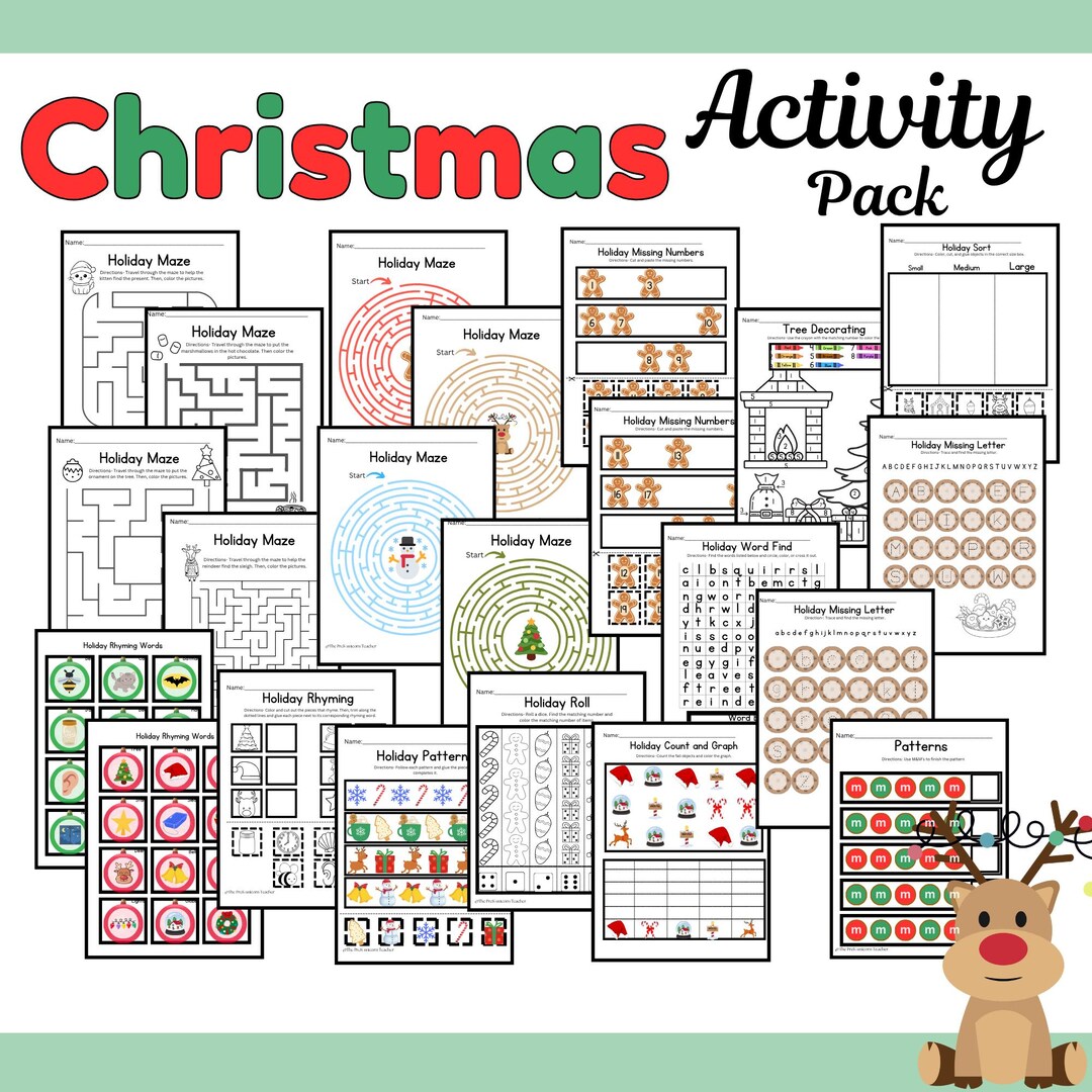 Merry & Bright Christmas Learning Pack - Etsy