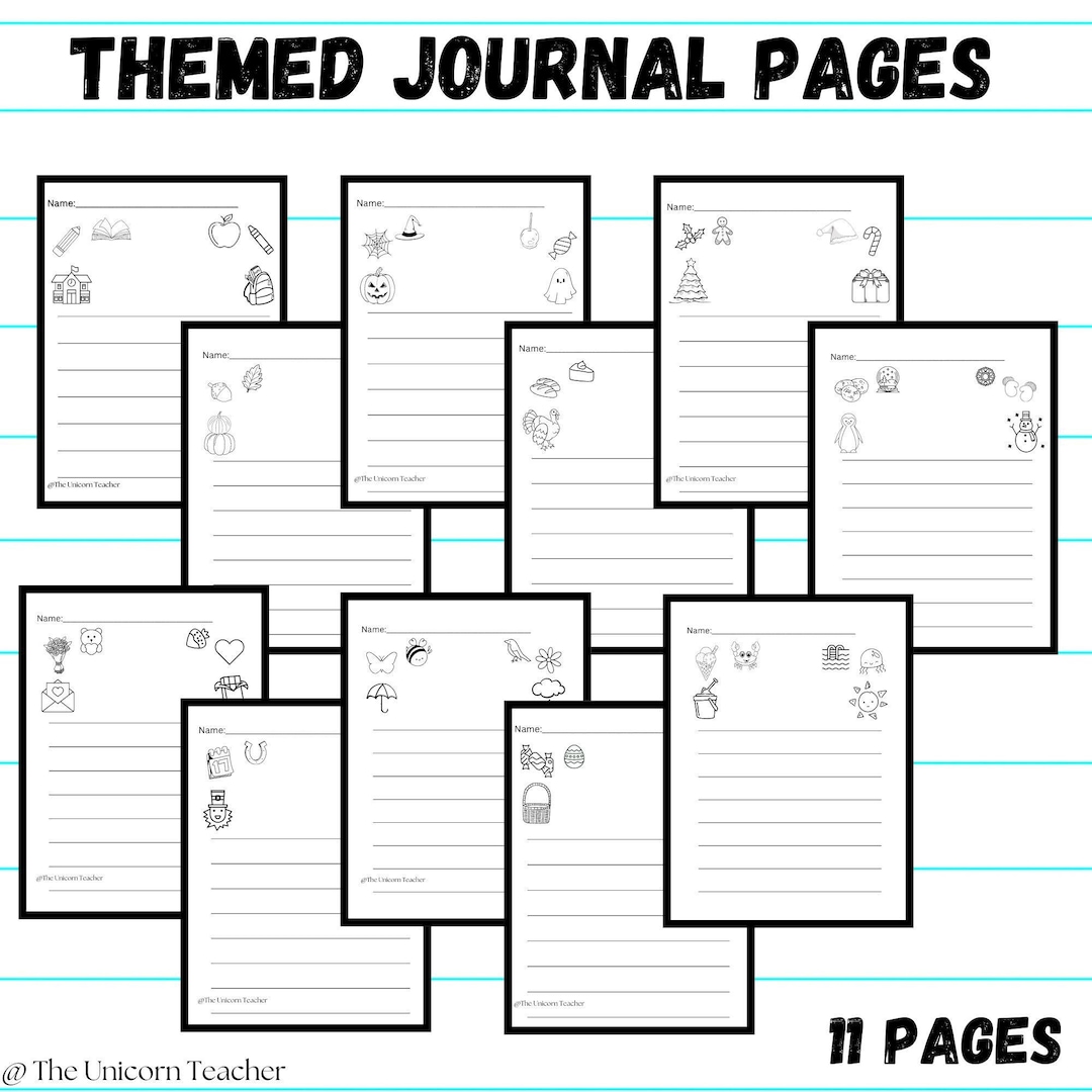 Themed Journal Pages - Etsy