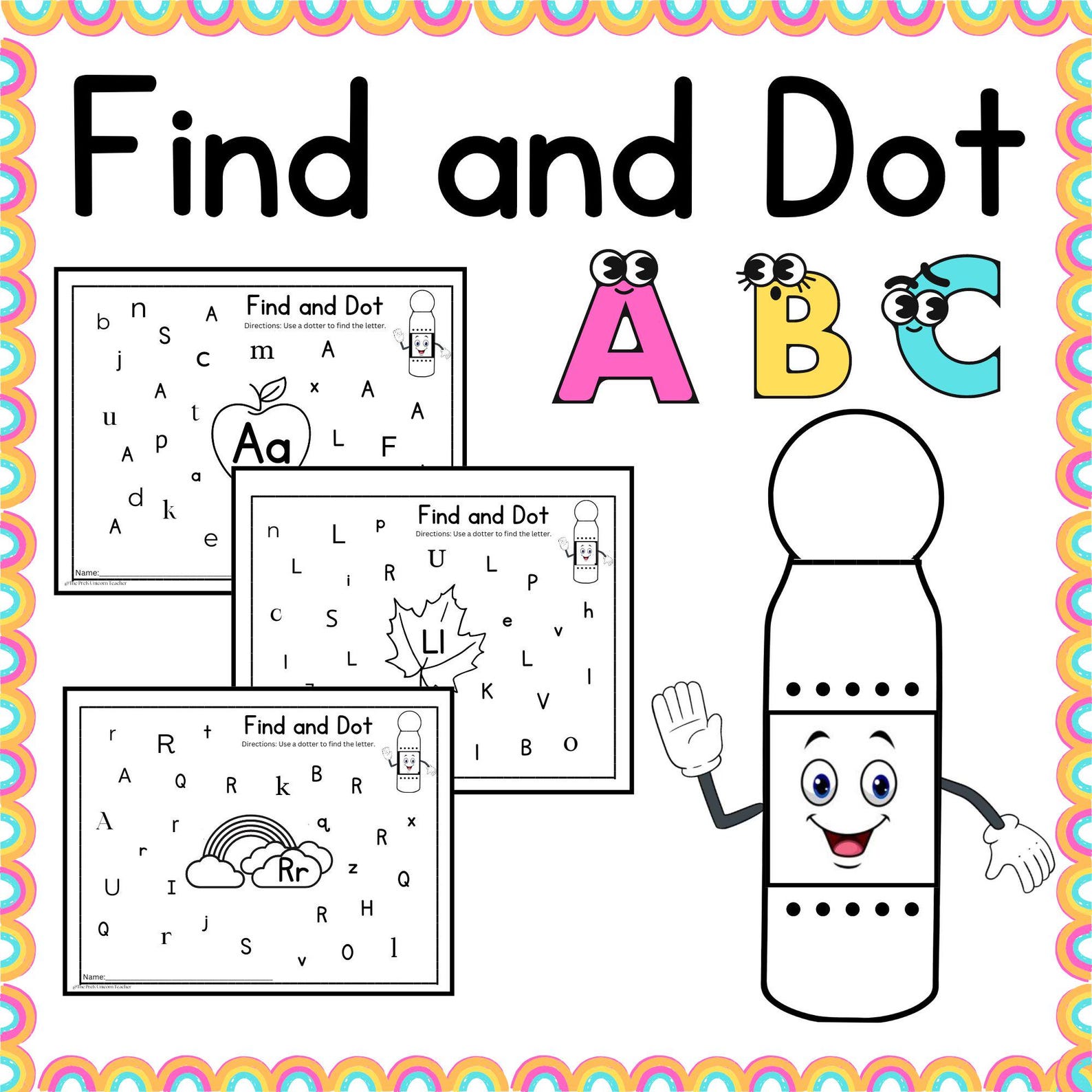 Alphabet Find & Dot | Hands-on ABC Letter Recognition Activity - Etsy