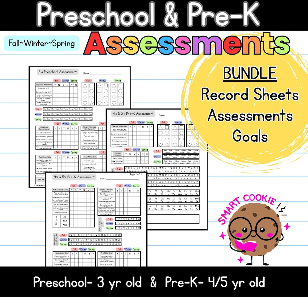 Preschool & Pre-k Assessments | Fall, Winter and Spring Complete Pack ...