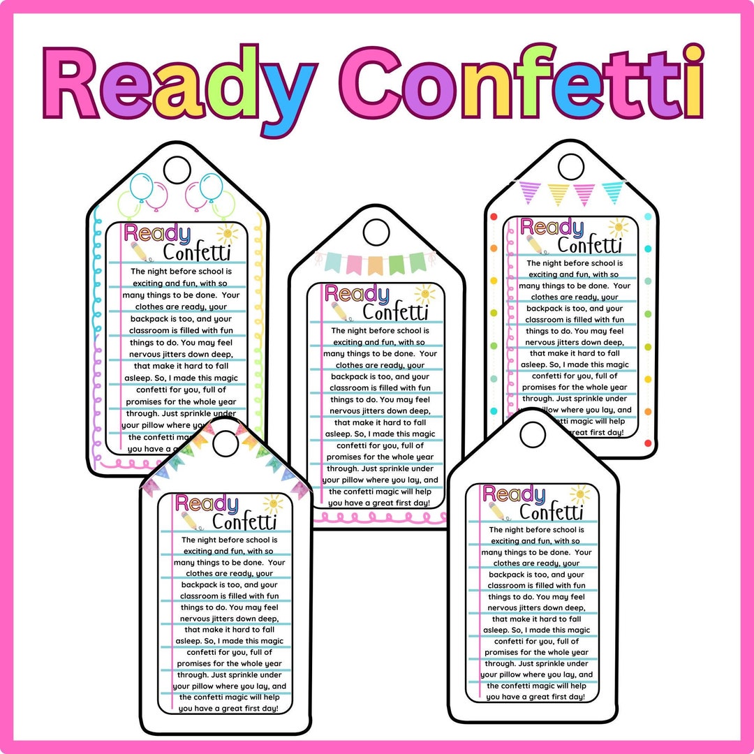 Ready Confetti Tags | Fun & Festive Classroom Gift Printables - Etsy