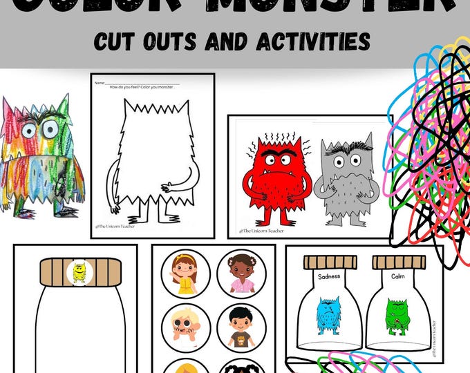 Colour Monster Template - Etsy UK