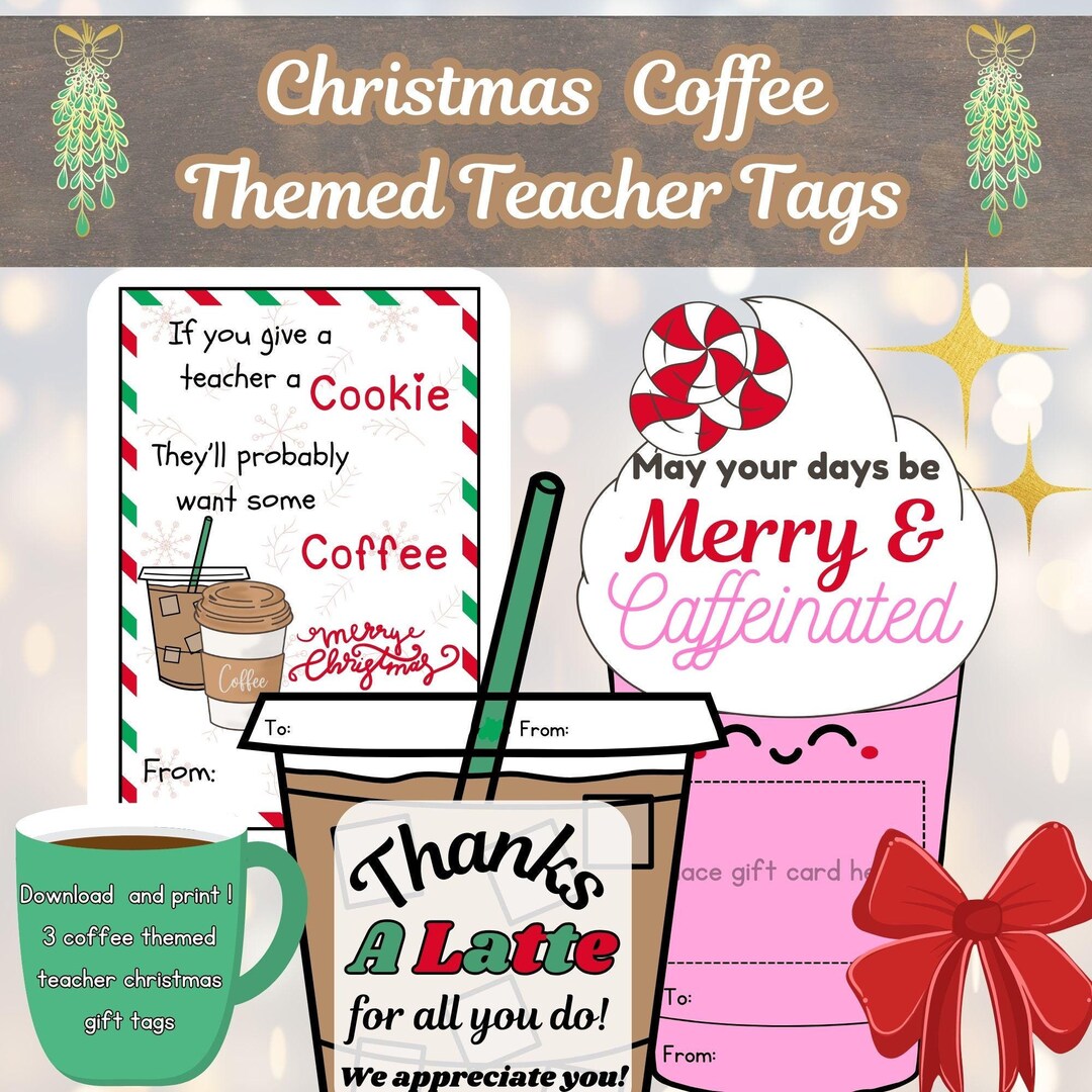Coffee Themed Teacher Gift Tags - Etsy