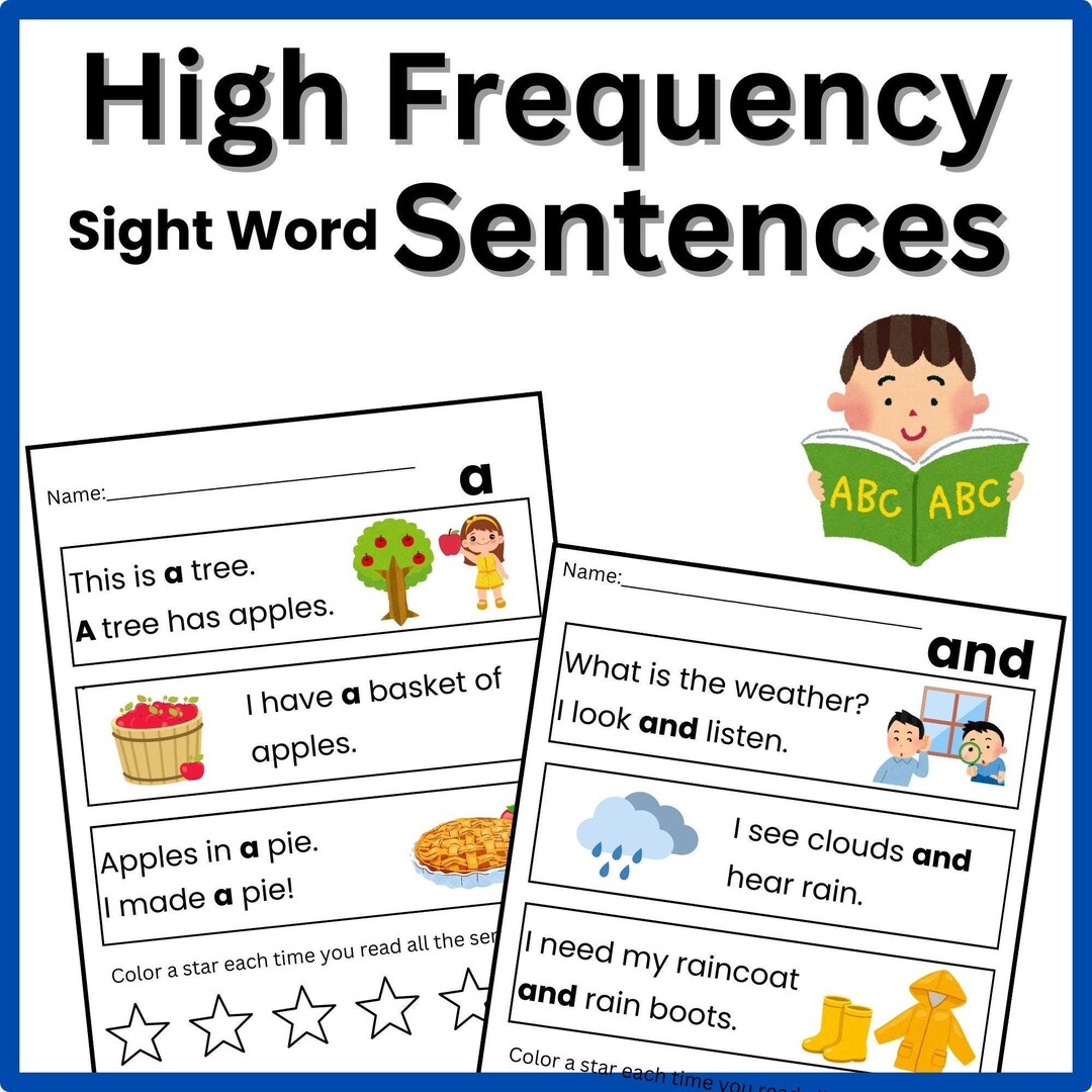 High Frequency Sight Word Sentences - Etsy