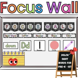 Focus Wall With Dolch Sight Word for Preschool Through 1st - Etsy