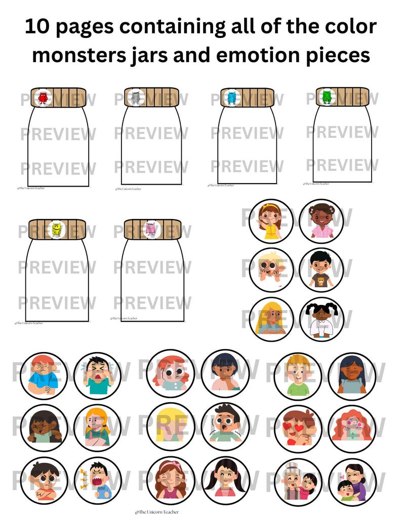 Social Emotional- Color Monster Activity Pack - Etsy