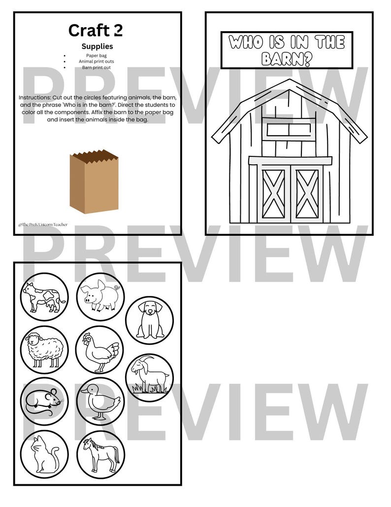 On the Farm Activity Bundle | Crafts, Rhyming & Patterns for Early ...