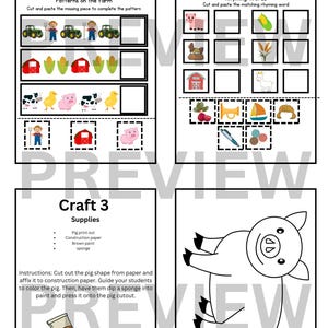 On the Farm Rhyming, Crafts, Activities, and Patterns - Etsy