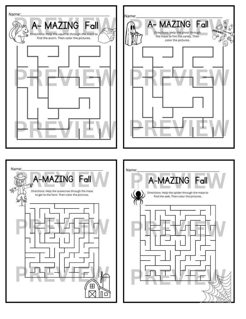 Fall and Halloween Activity Pack - Etsy