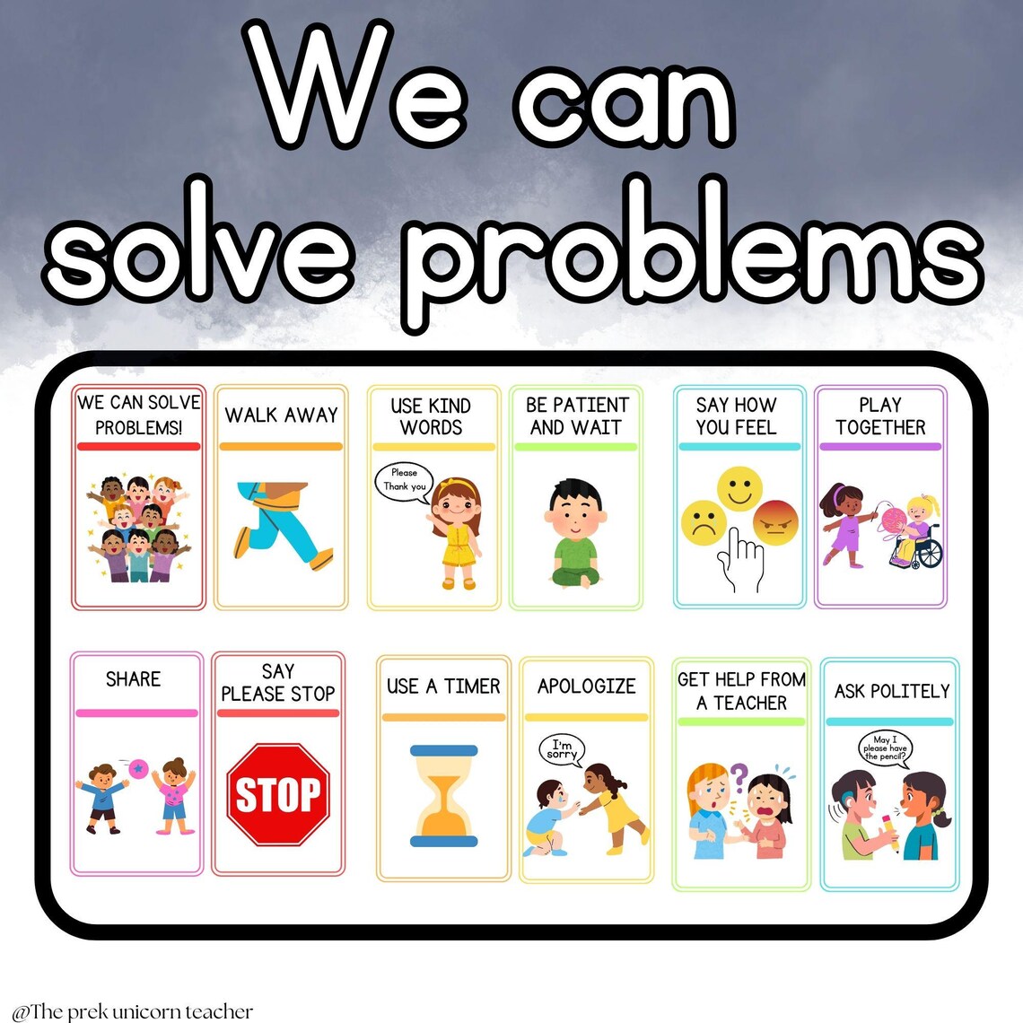 Social Emotional Problem-solving Posters | SEL Classroom Visuals - Etsy