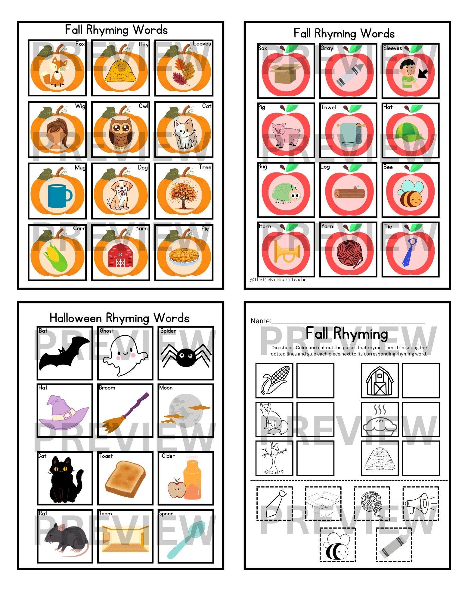Fall & Halloween Activity Pack Bundle | Games, Crafts and Centers - Etsy